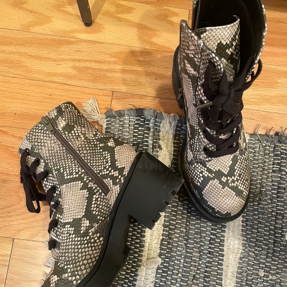 Target | Shoes | Faux Snakeskin Combat Boots | Poshmark